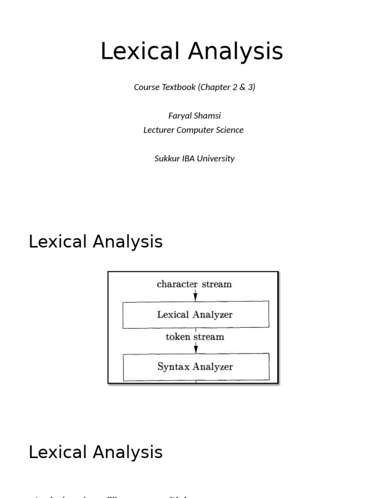 03 Lexical Analysis | PDF | Reserved Word | Software Development