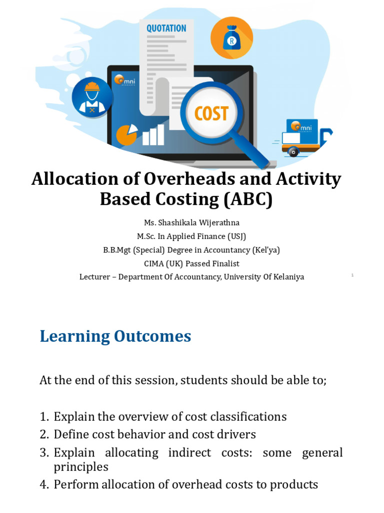 02 - Allocation of Overheads and Activity Based Costing | PDF | Cost ...