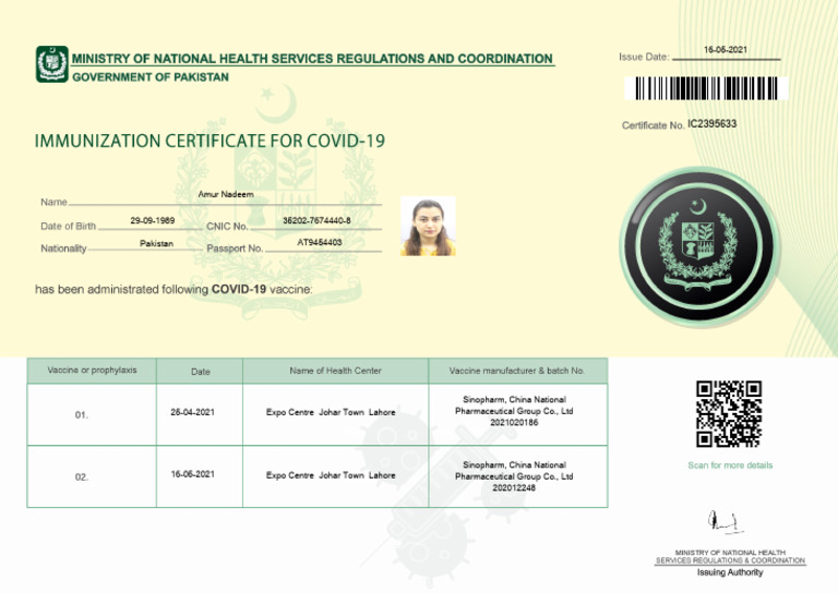 Covid Vaccine Certificate | PDF