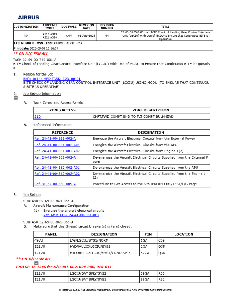 On A/C FSN All: Refer To The MPD TASK: 323100-01 | PDF | Airliner ...