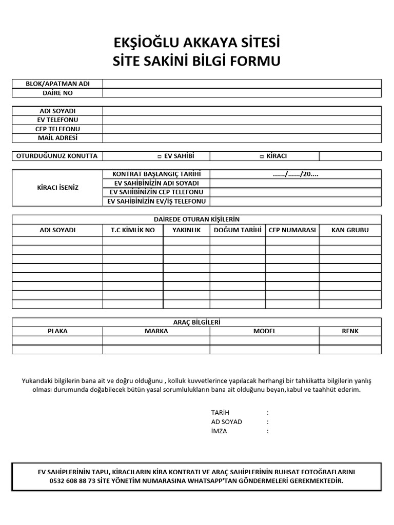 Site Sakini Bilgi Formu | PDF
