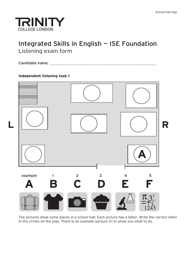 School Hall Map - IsE Foundation Listening Exam Form | PDF