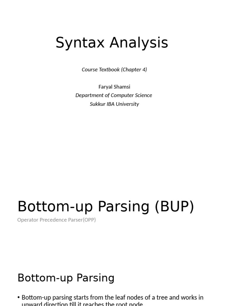 06 Syntax Analysis - Operator Precedence Parsing | PDF | Parsing | Mathematical Logic