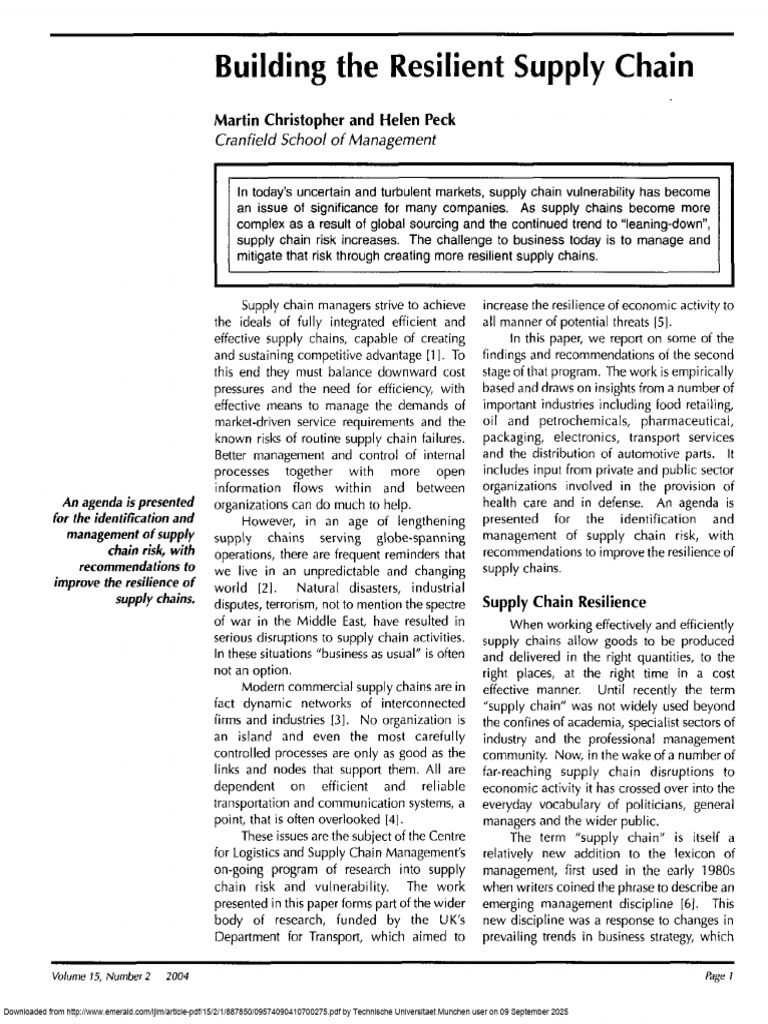 Christopher & Peck (2004) Analysis | PDF