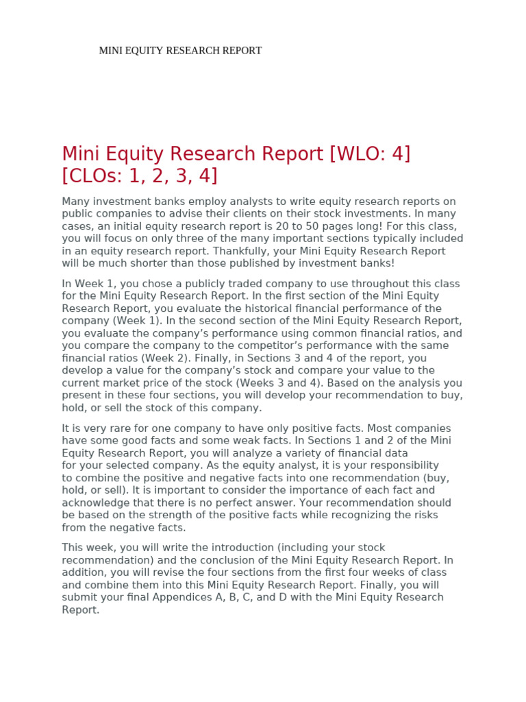 Mini Equity Research on Coca-Cola Inc. | PDF | The Coca Cola Company ...