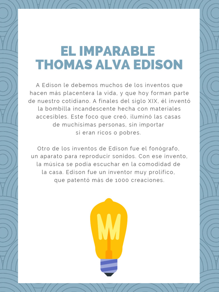 El imparable Thomas Alva Edison | PDF