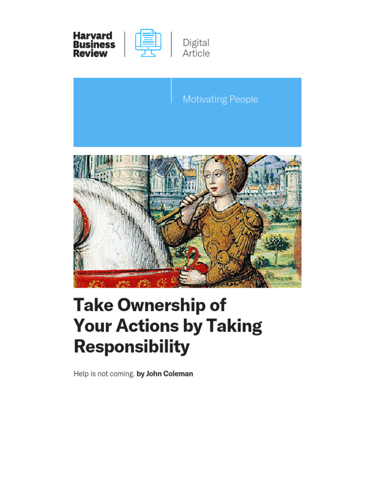 2012 08 Take Ownership of Your Actions | PDF | Copyright | Social ...