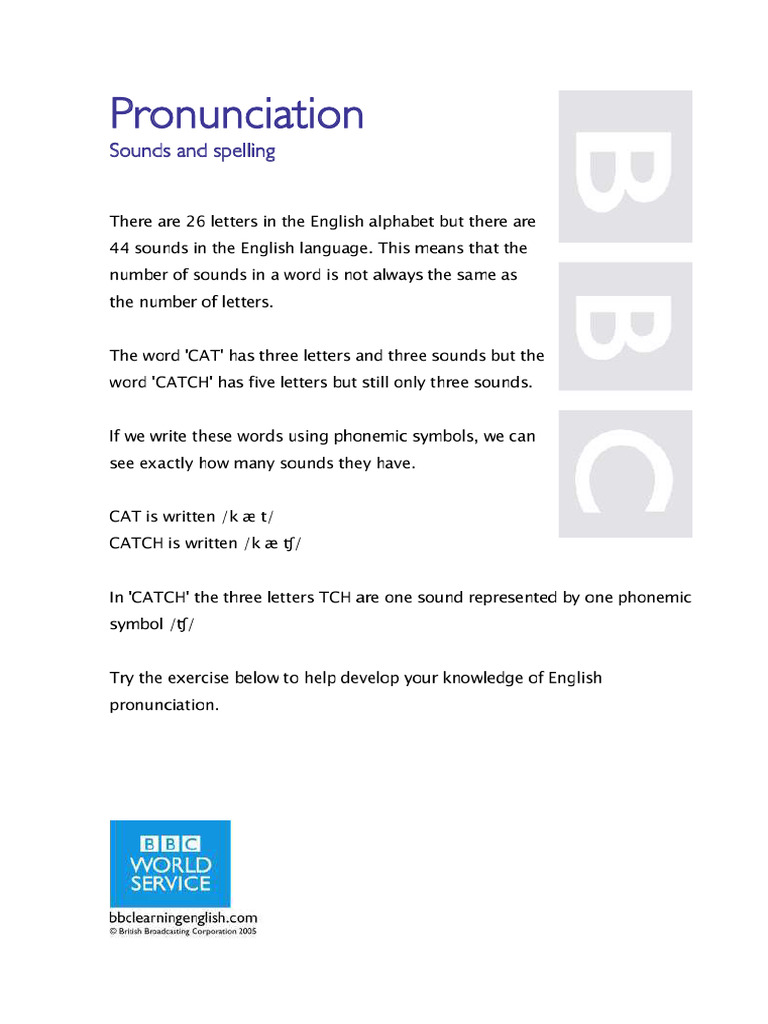 Pronunciation Exercise Students | PDF