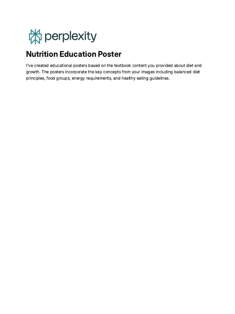 Educational Nutrition Posters Overview | PDF