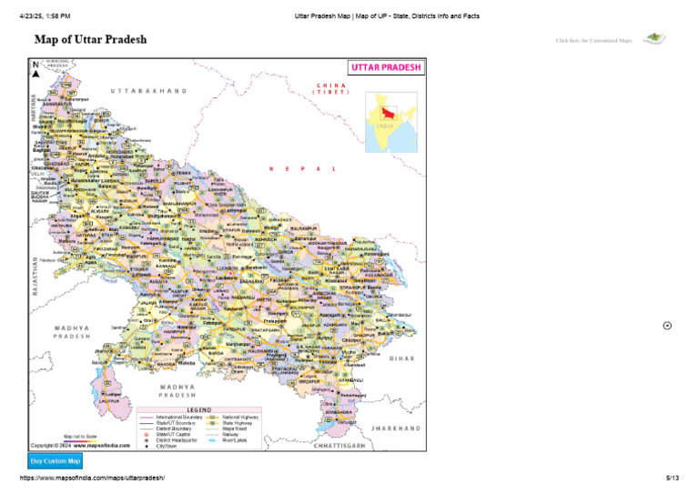 Uttar Pradesh Districts and Maps Guide | PDF