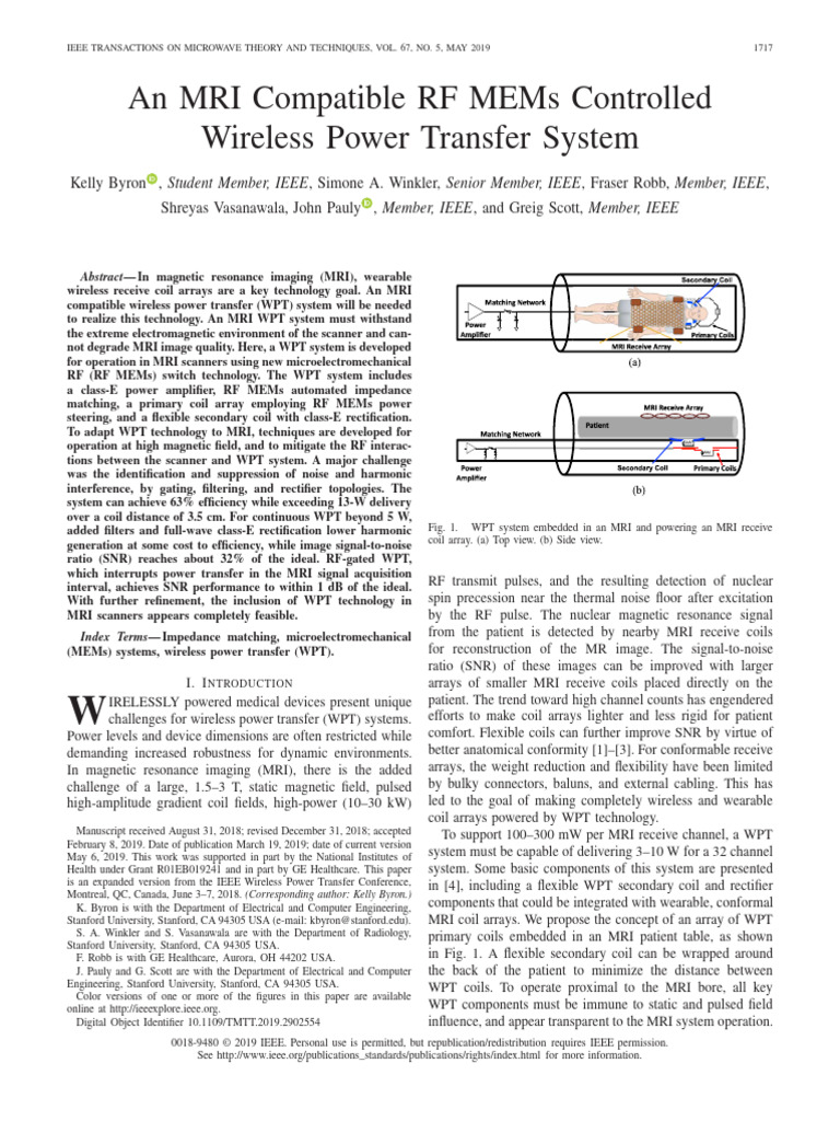 MRI-Compatible Wireless Power Transfer System | PDF | Inductor | Amplifier