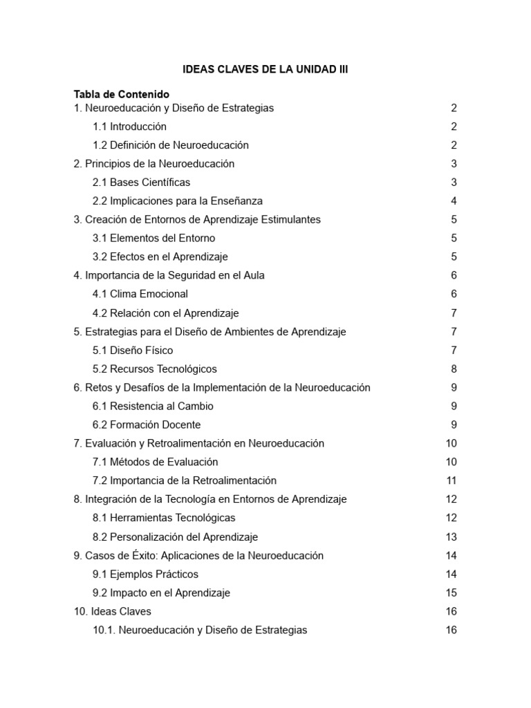 Ideas Claves de La Unidad Iii | PDF | Aprendizaje | Enseñando