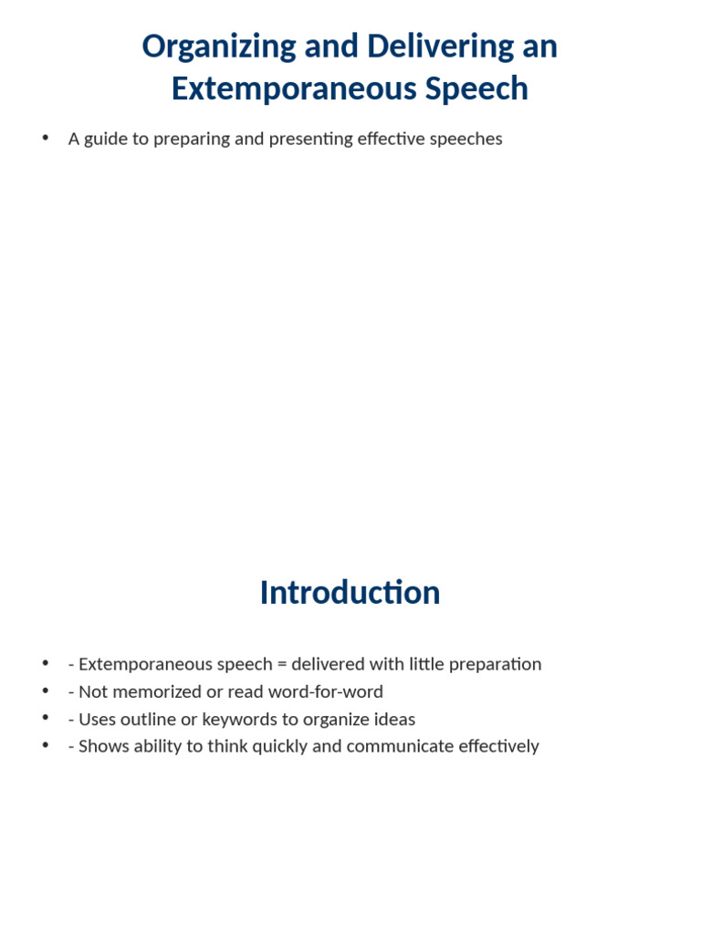 Effective Extemporaneous Speech Guide | PDF