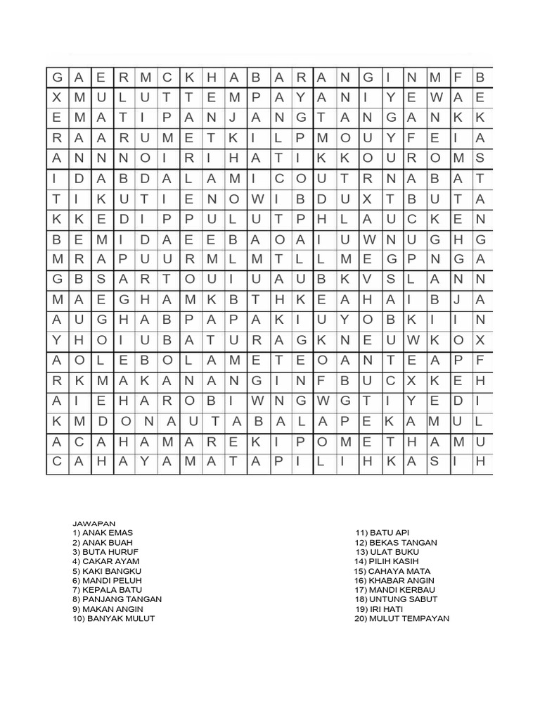 Cari Kata (Mudah) | PDF