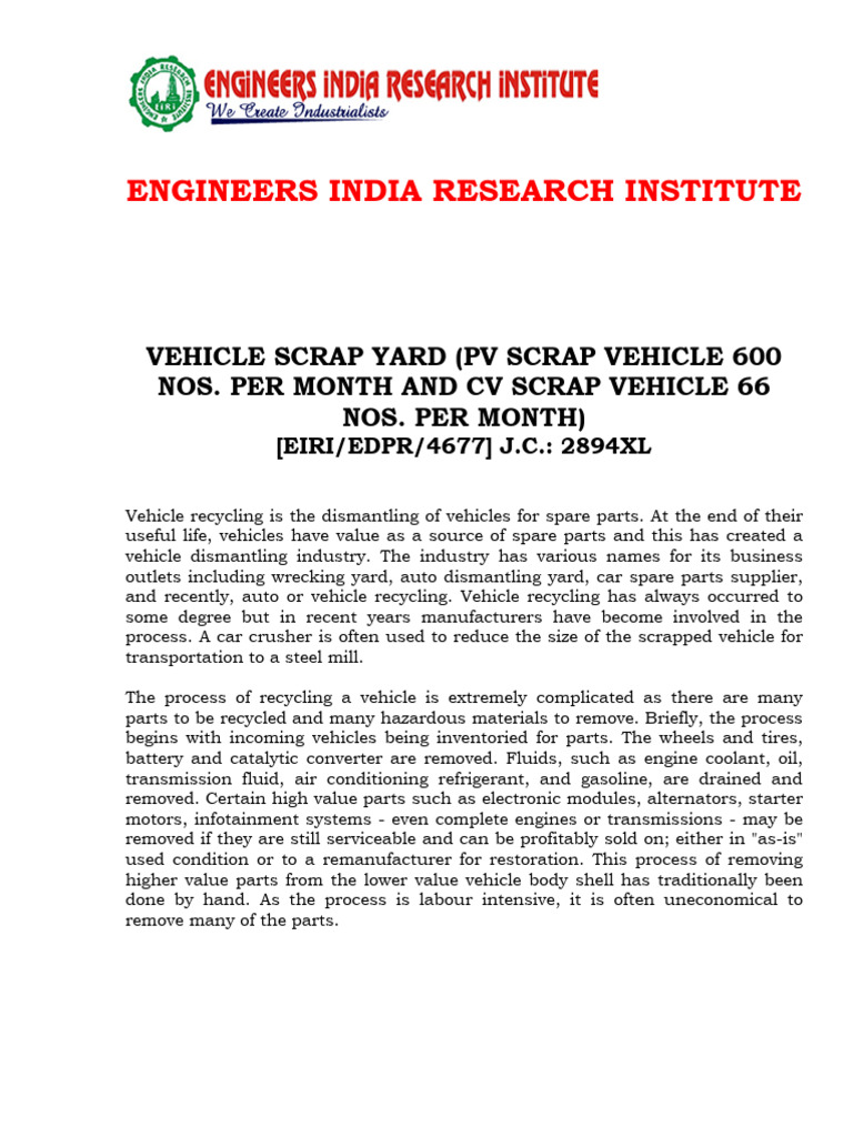 RTO Vehicle Scrap Process Overview | PDF
