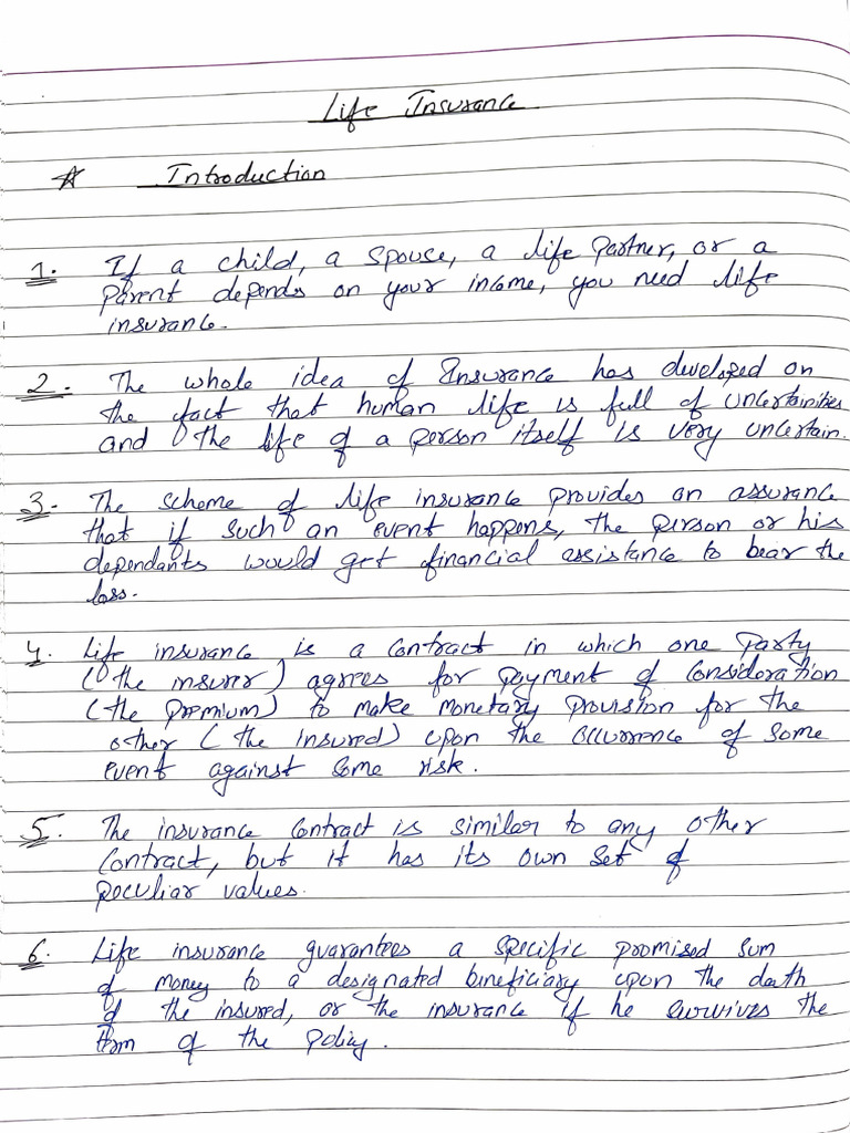 Life Insurance Assignment | PDF