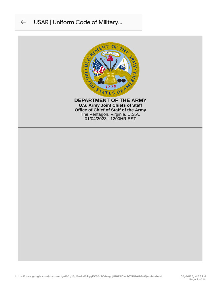 U.S. Army Uniform Code Regulations | PDF | Military Discharge | Uniform ...