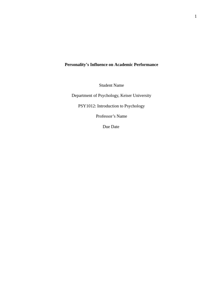Example Final Paper - NEW | PDF | Citation | Psychology