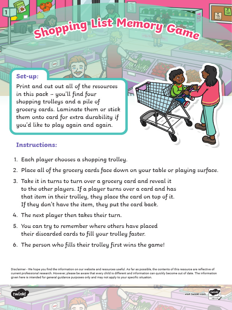 T P 1646902584 Shopping List Memory Game Ver 4 | PDF