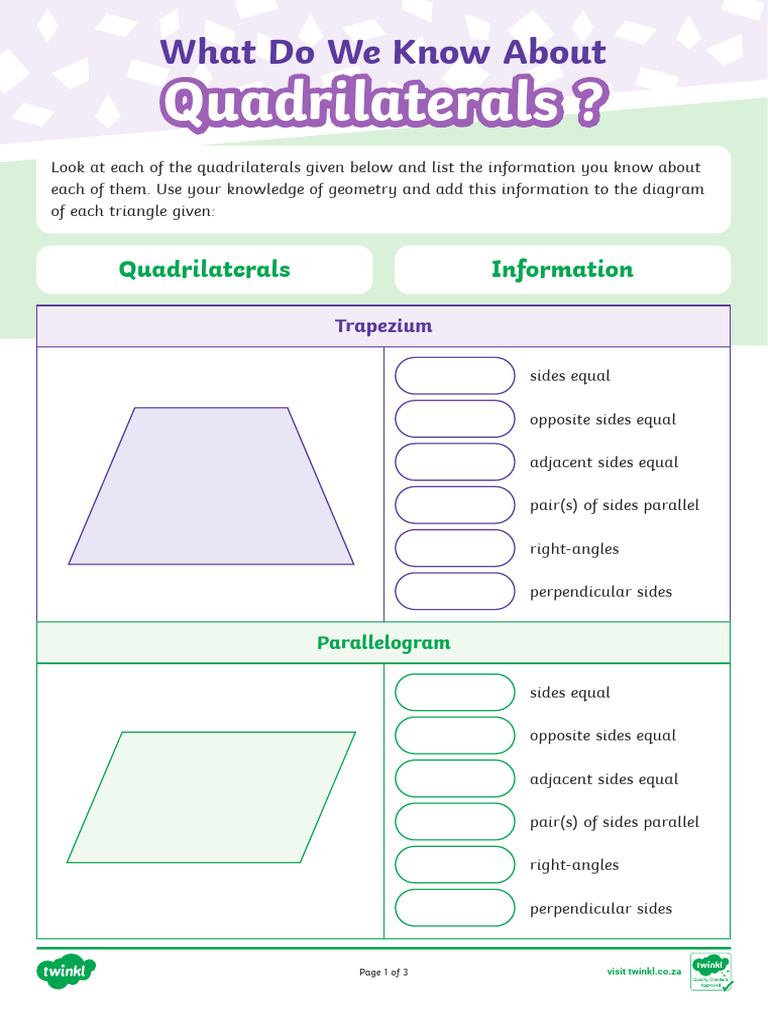 What Do We Know About Quadrilaterals | PDF | Rectangle | Perpendicular