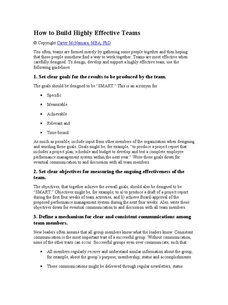 Team Building | PDF | Team Building | Goal