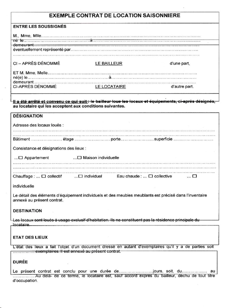 Contrat Location | PDF