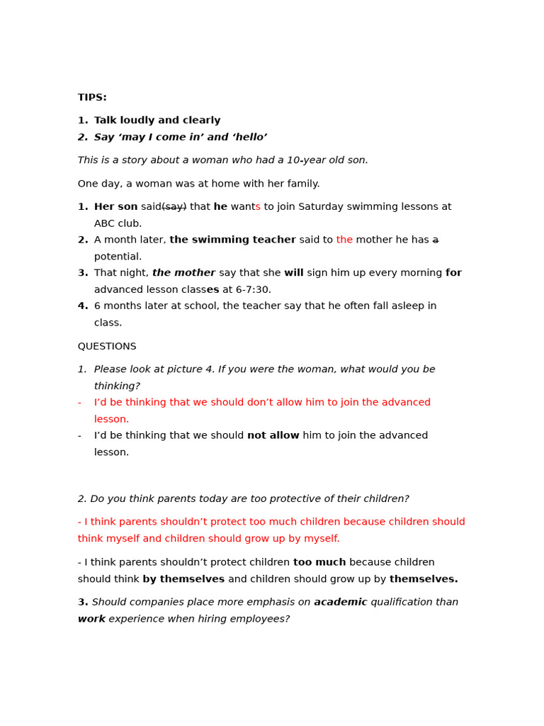 Eiken Pre Test Interview Tomoya | PDF