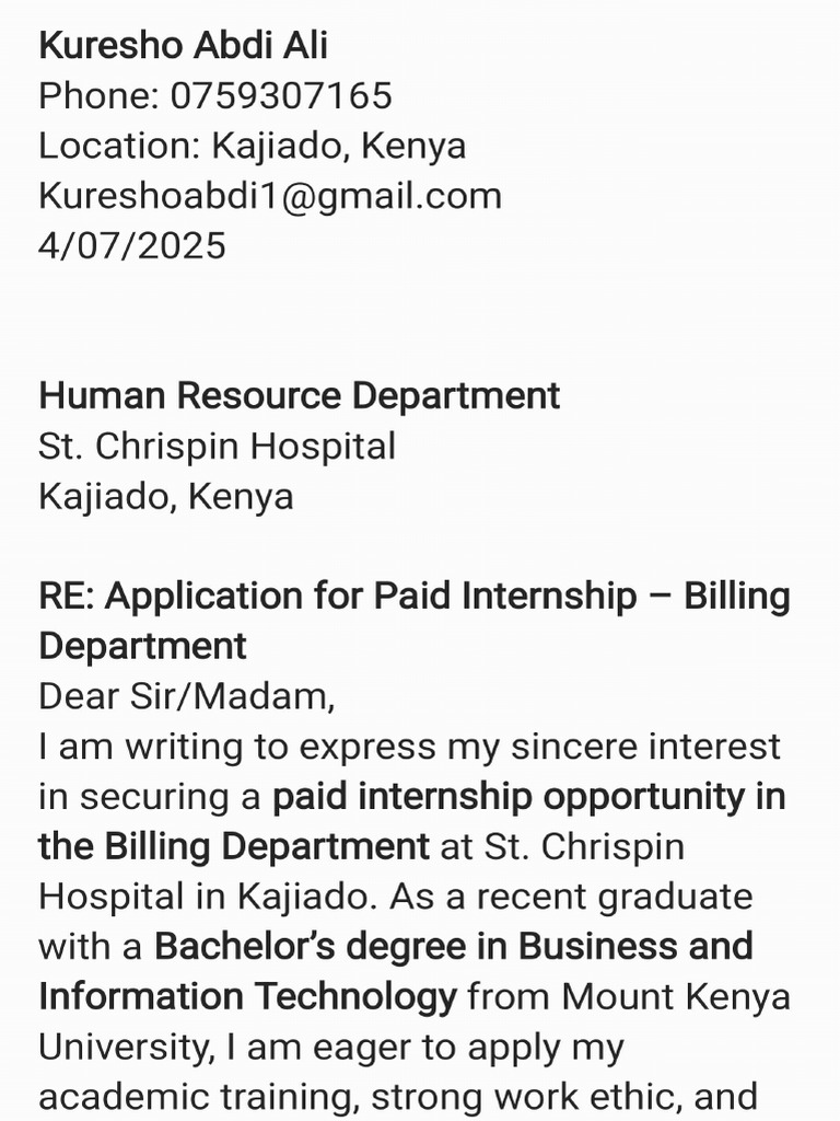 Cover Letter ST | PDF
