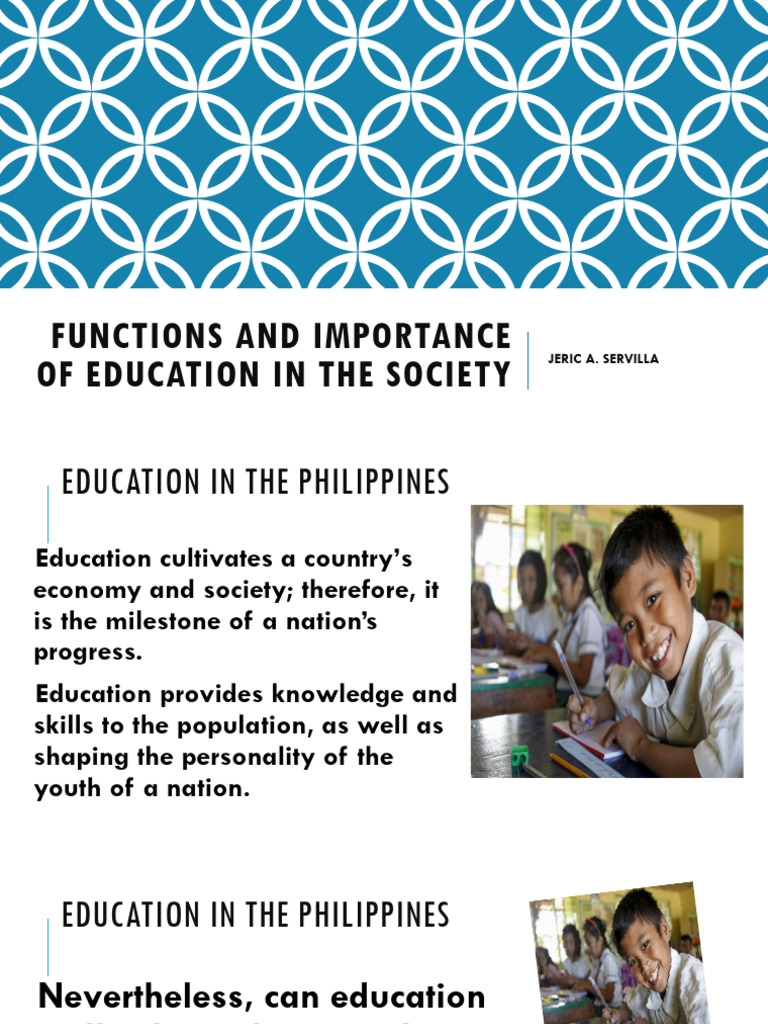 Functions of Education in Philippine Society | PDF | Self Actualization ...