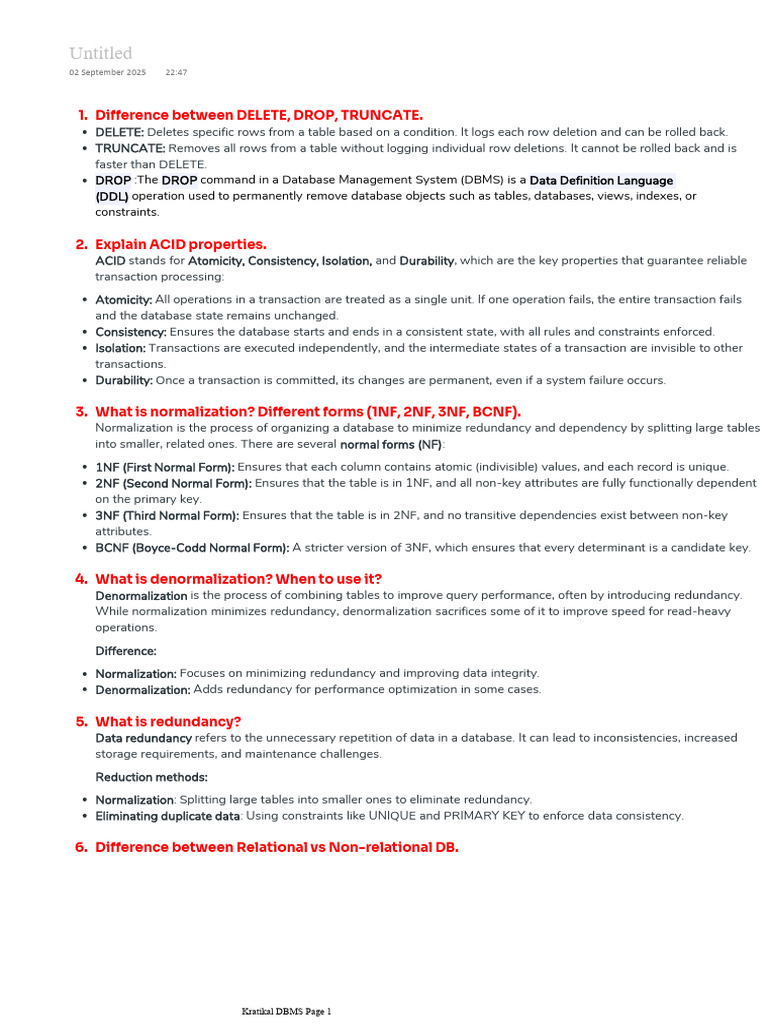 Kratikal DBMS | PDF | Database Index | Databases