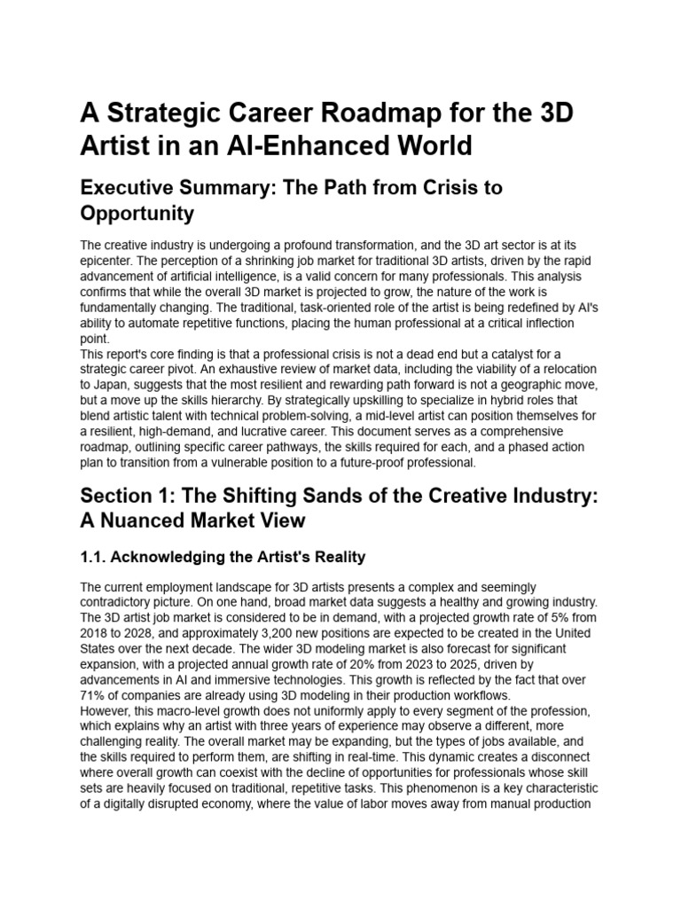 3D Artist Career Strategies in AI Era | PDF | Artificial Intelligence ...