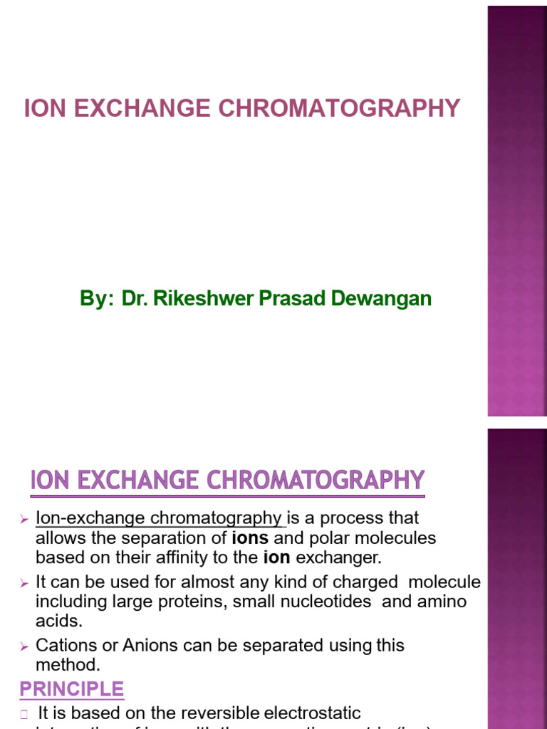 Ion Exchange Chromatography Explained | PDF | Ion Exchange | Ion