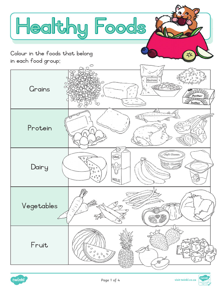 Za Ps 1742822690 Healthy Foods Activity Sheets | PDF | Foods | Healthy Diet