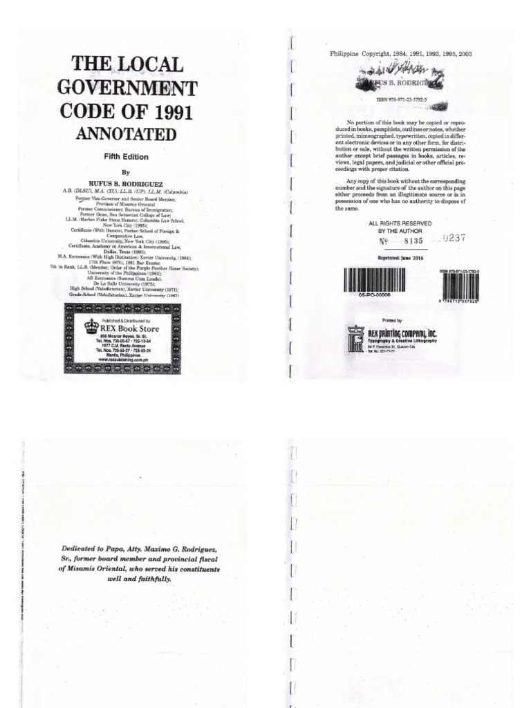 Annotated Local Government Code 1991 | PDF