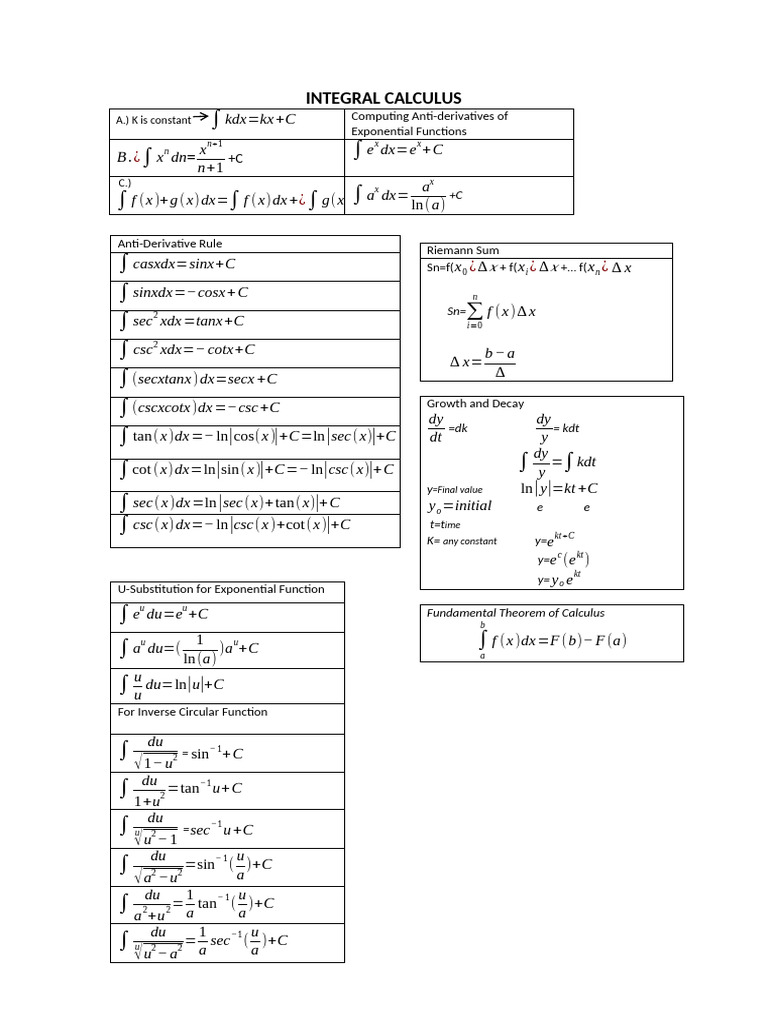 Integral Calculus | PDF