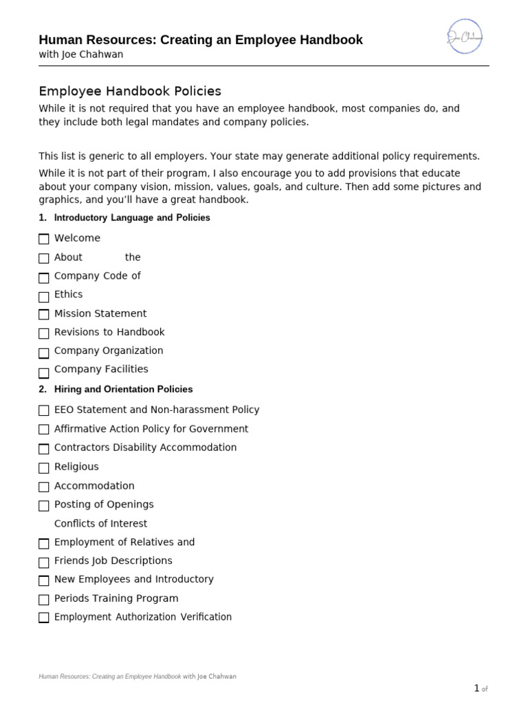 Employee Handbook Creation Guide | PDF | Employment | Labor