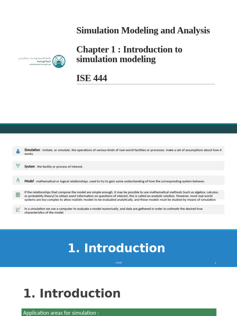 Introduction to Simulation Modeling | PDF | System | Simulation