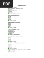 Shakespeare Quiz Questions & Answers | PDF | William Shakespeare
