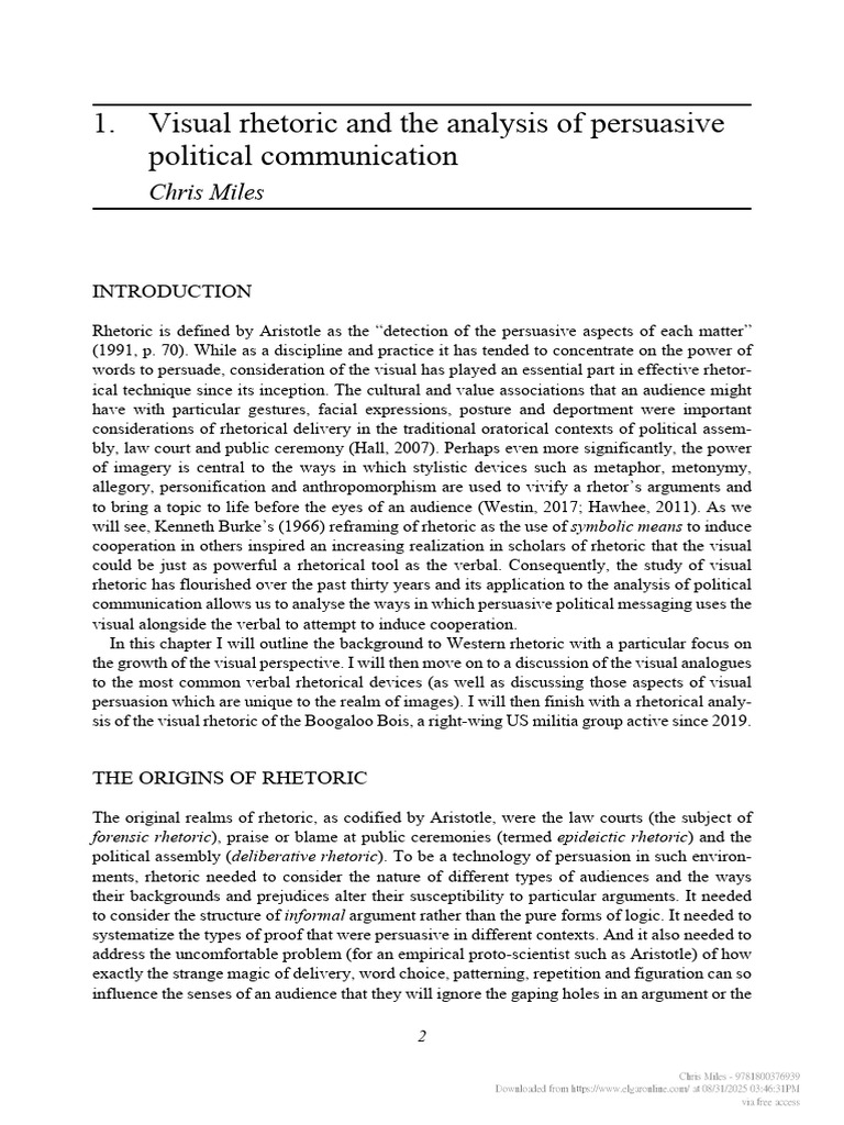 Visual Rhetoric in Political Communication | PDF | Rhetoric | Metaphor