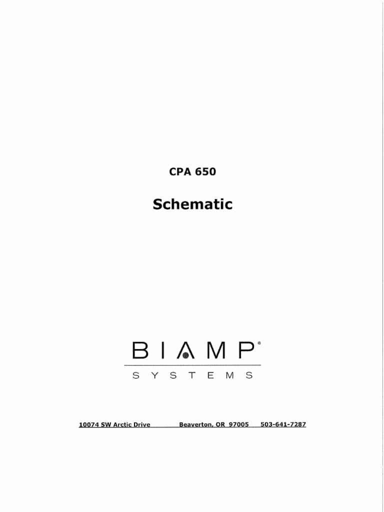 Biamp CPA 650 Schematic | PDF