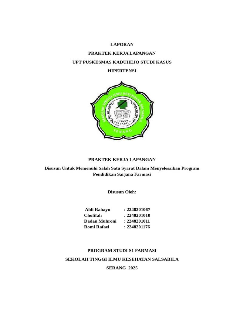 Laporan PKL Puskesmas Kaduhejo | PDF