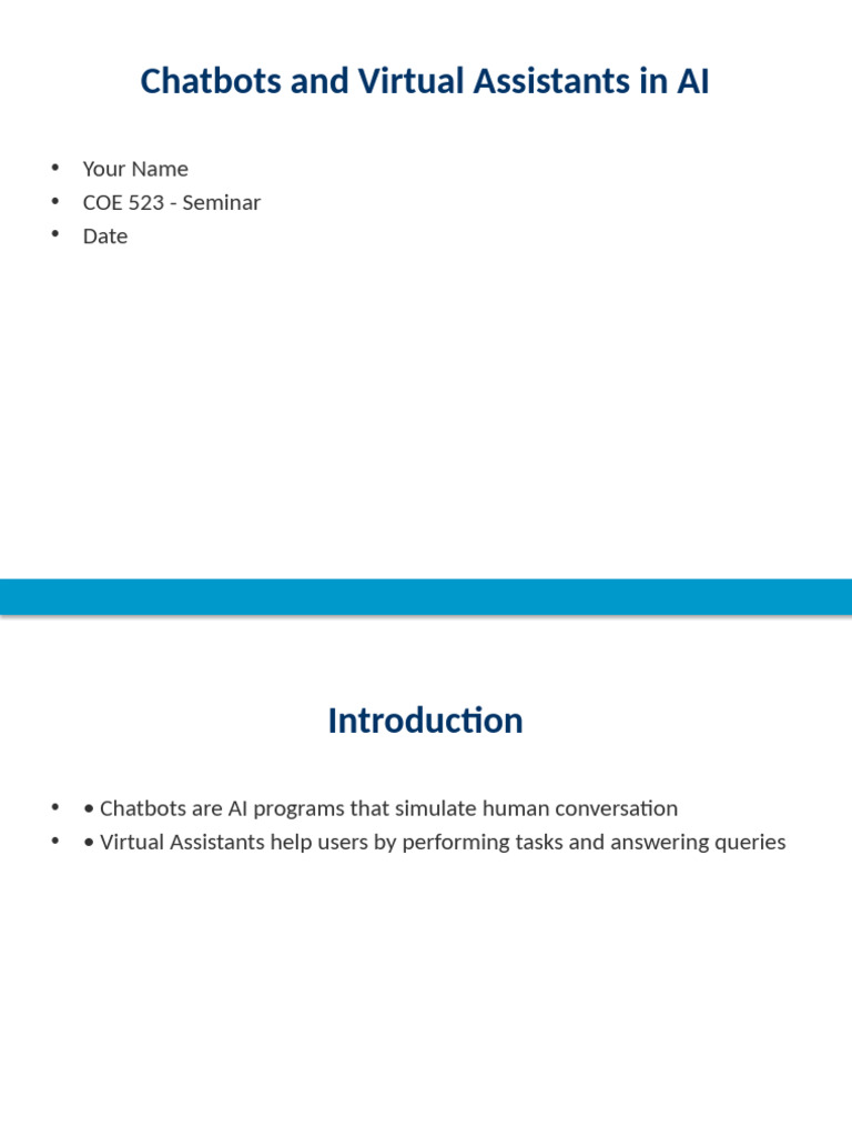 Chatbots and Virtual Assistants Overview | PDF