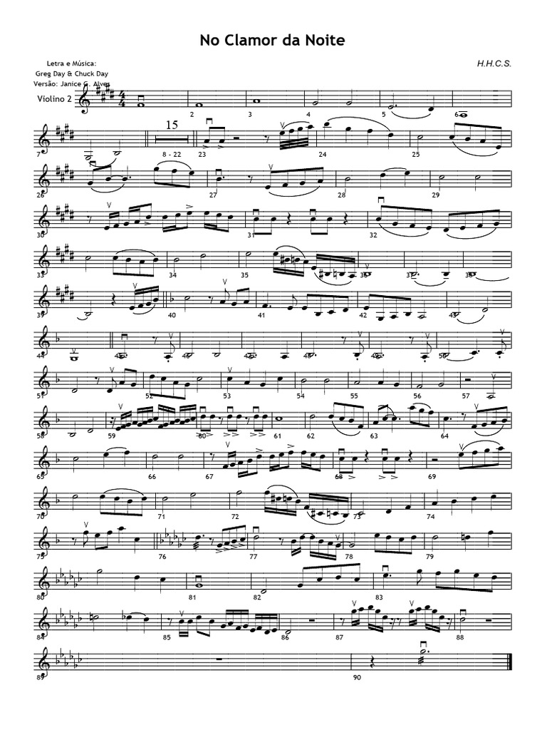 No Clamor Da Noite (Ja Posso Ouviro Som) - Violino 2 | PDF
