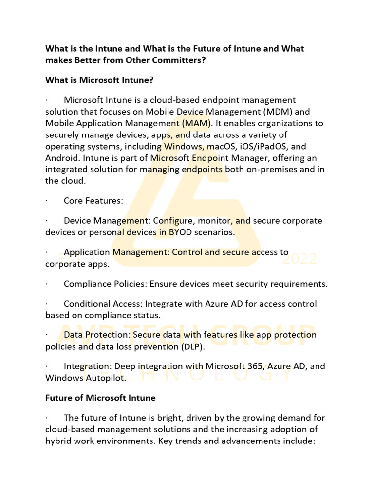 Understanding Microsoft Intune Features | PDF | Mobile App | Computer ...