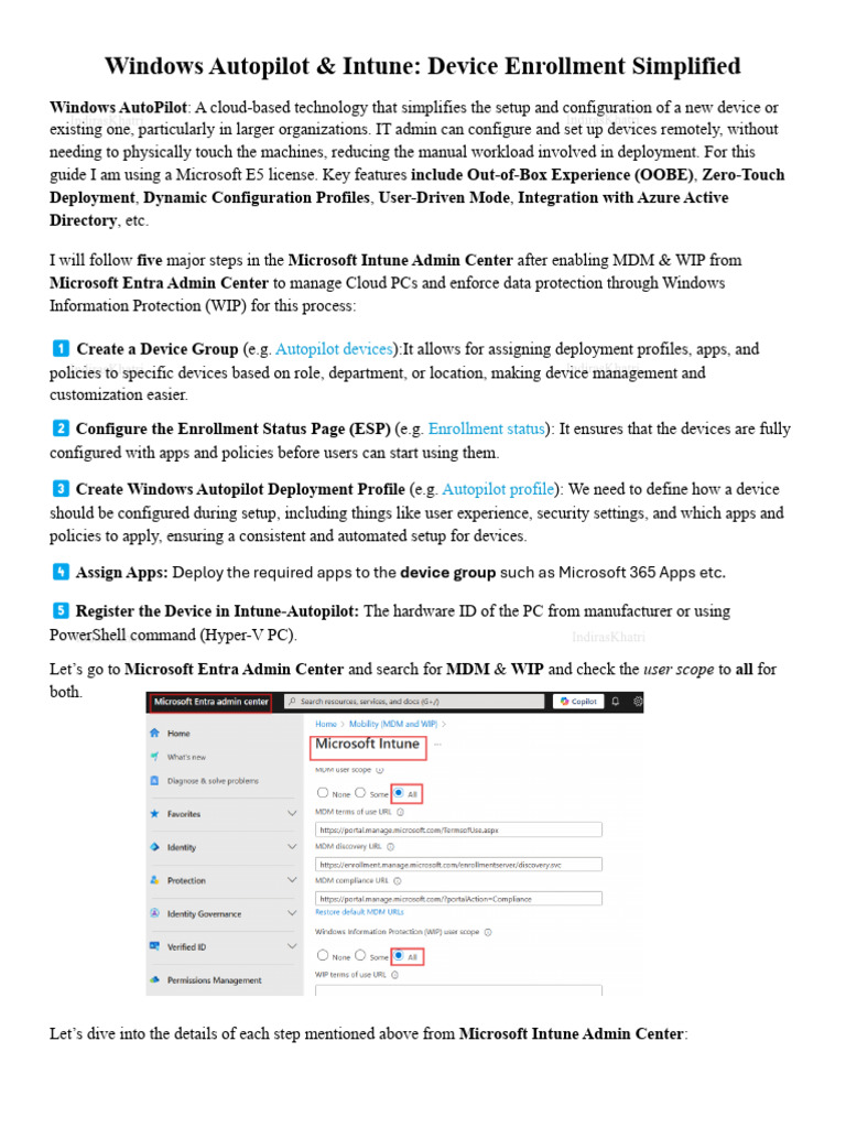 Simplified Guide to Autopilot Enrollment | PDF | Hyper V | Microsoft ...