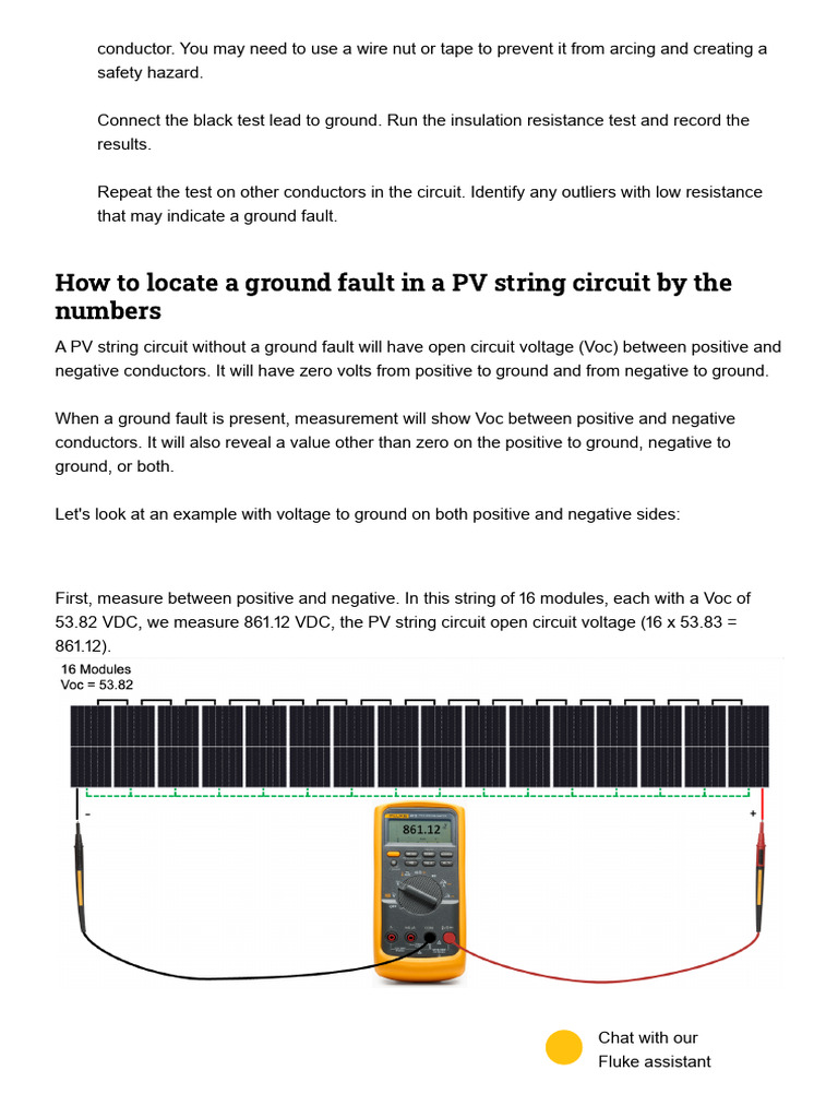 Locating Ground Faults in PV Systems | PDF | Voltage | Insulator ...