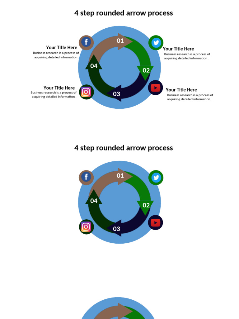 4 Step Rounded Arrow Process | PDF