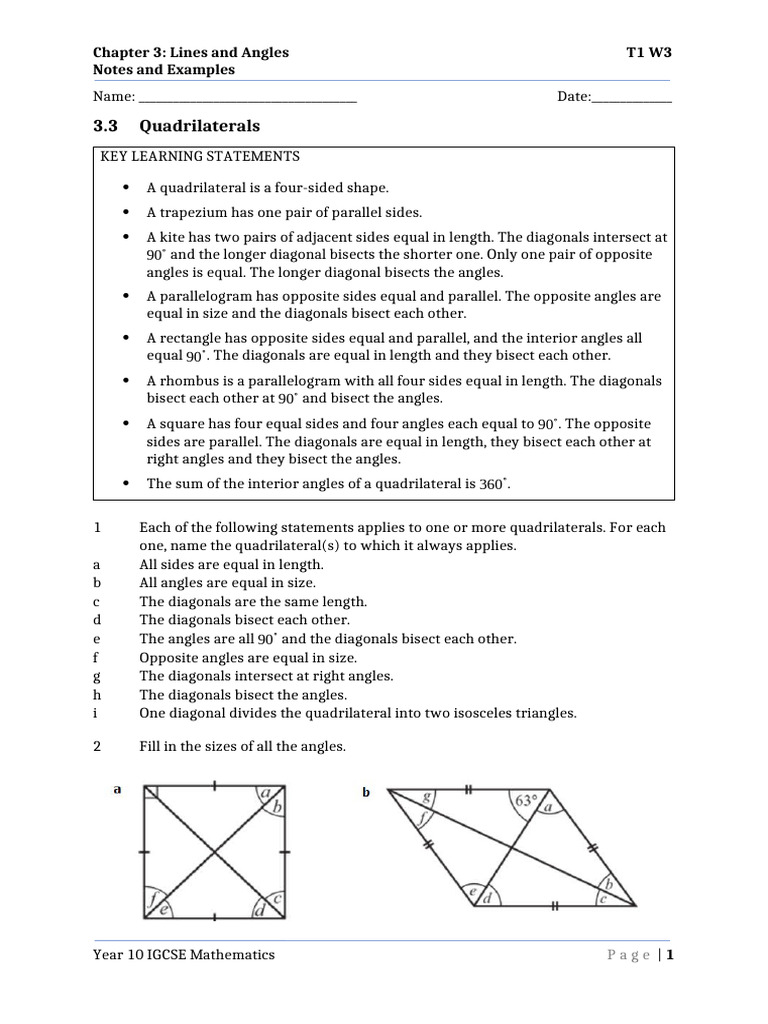 3.3_quadrilaterals | PDF | Classical Geometry | Euclid