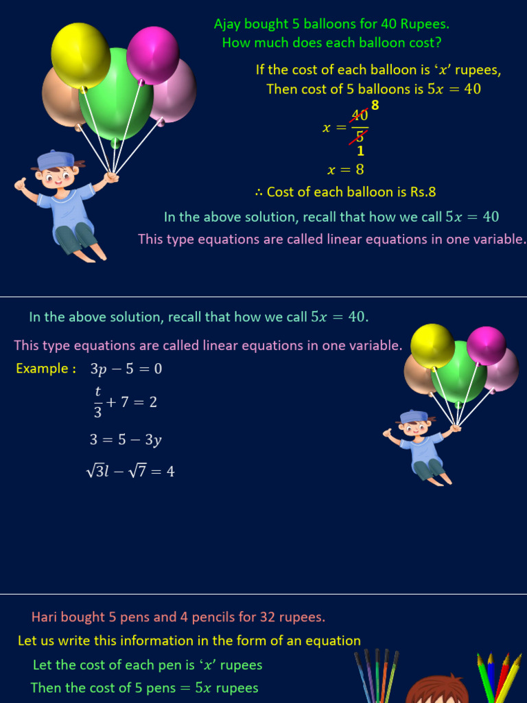 Understanding Linear Equations in Two Variables | PDF | Equations ...
