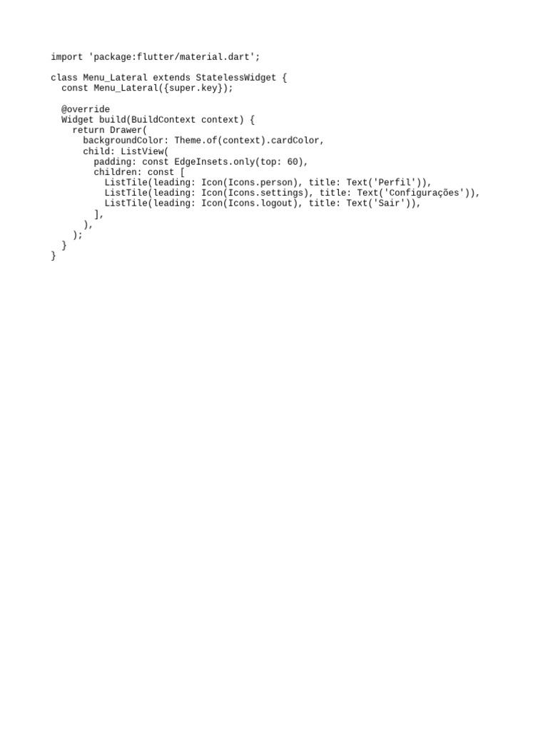 Menu Lateral | PDF